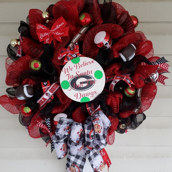 Deco Mesh | Holiday | Uga Christmas Wreath | Poshmark